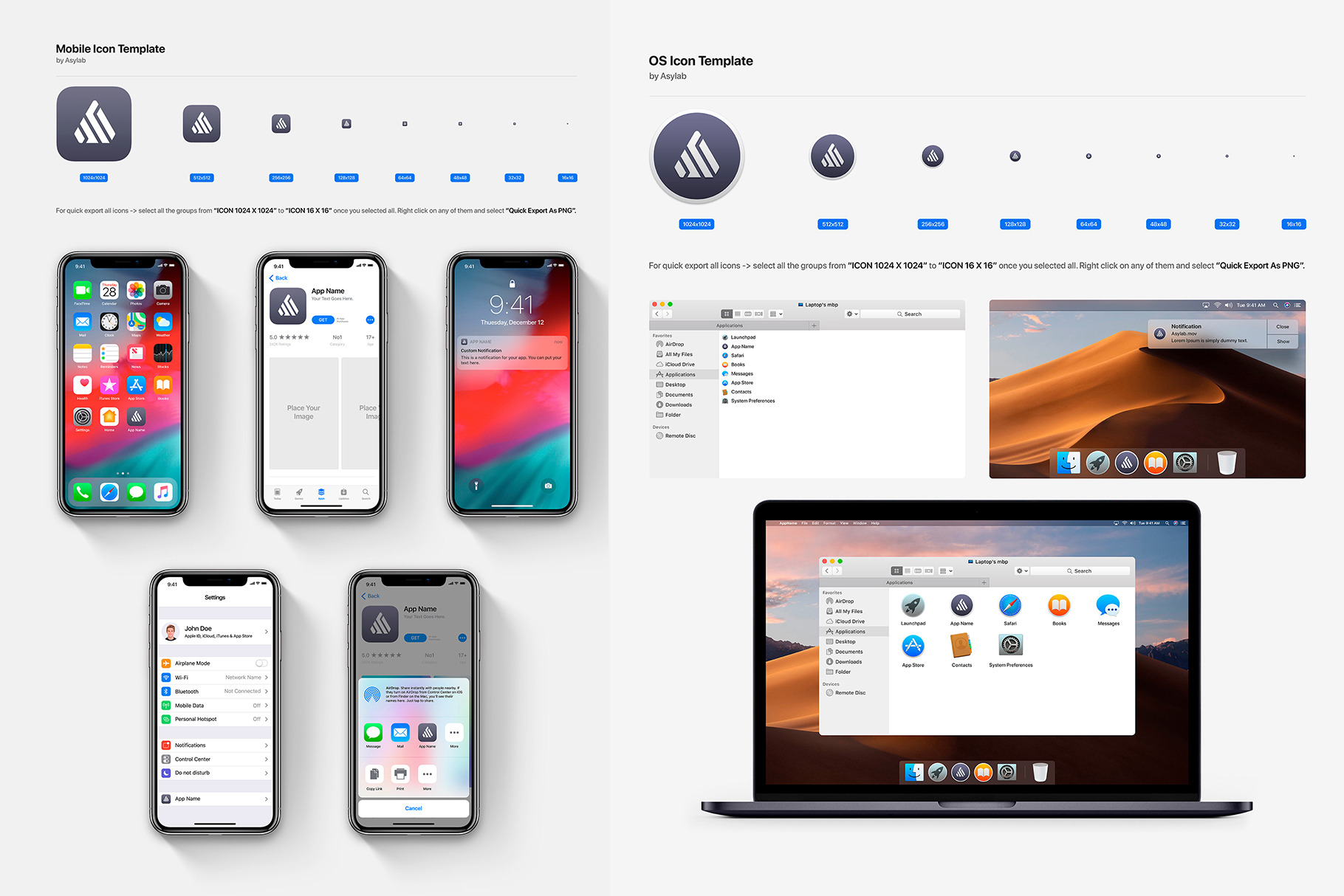 Desktop OS & MobiIe Icon Template