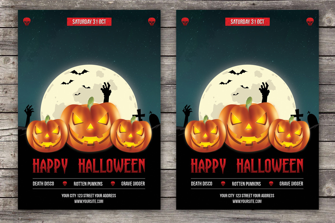 Scary Halloween Party Flyer, a Flyer Template by SmmrDesign