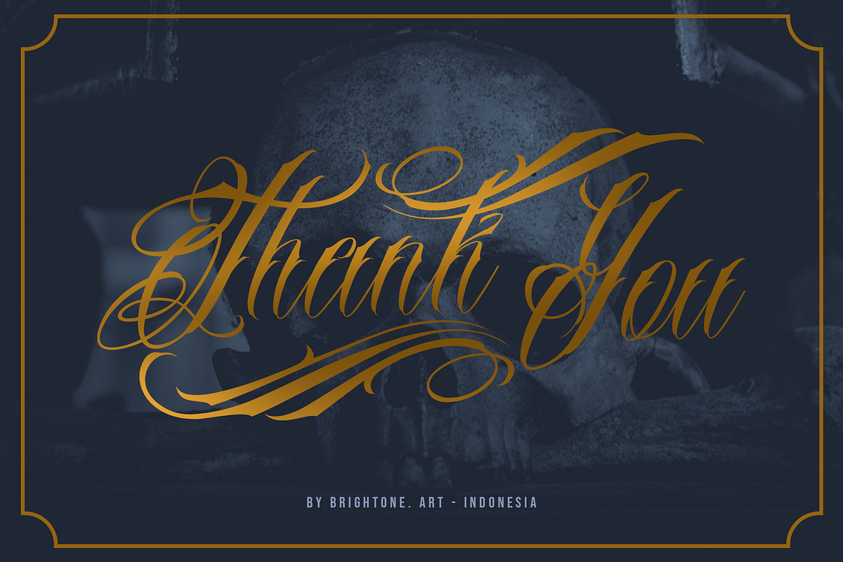 Sinister - Tattoo Script Font, a Script Font by Brightone
