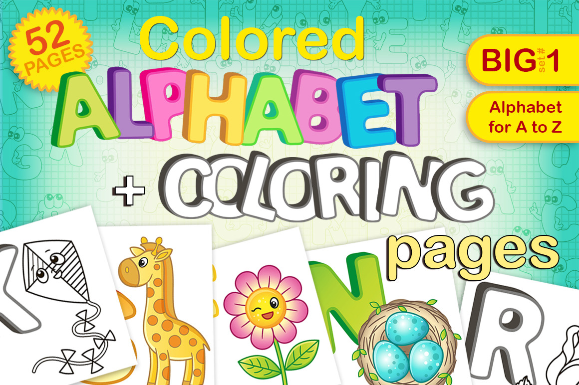 Colored alphabet + coloring pages, an Animal Illustration by Nataliia ...