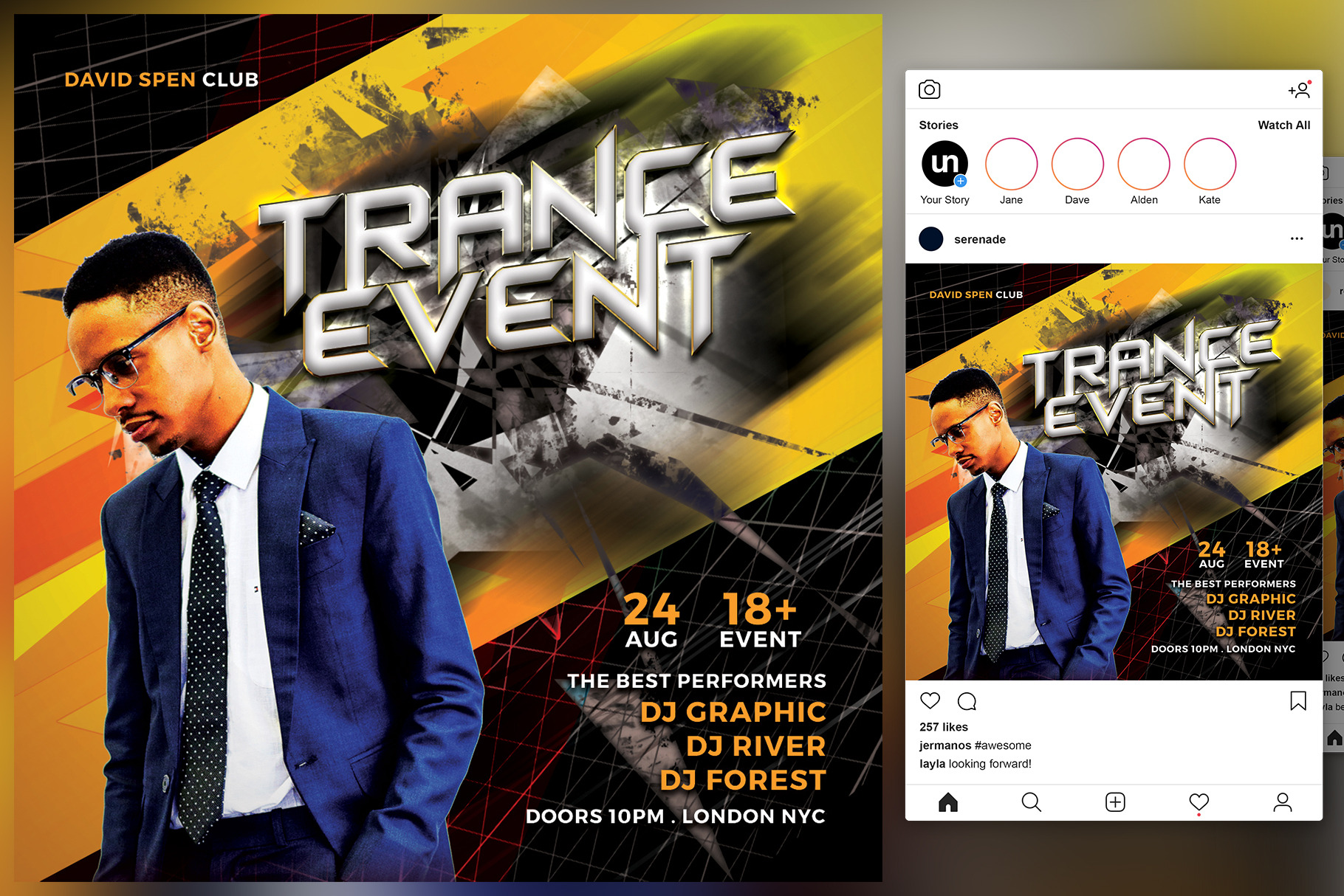 Trance Event Flyer, a Flyer Template by KiraYamato Design Studio