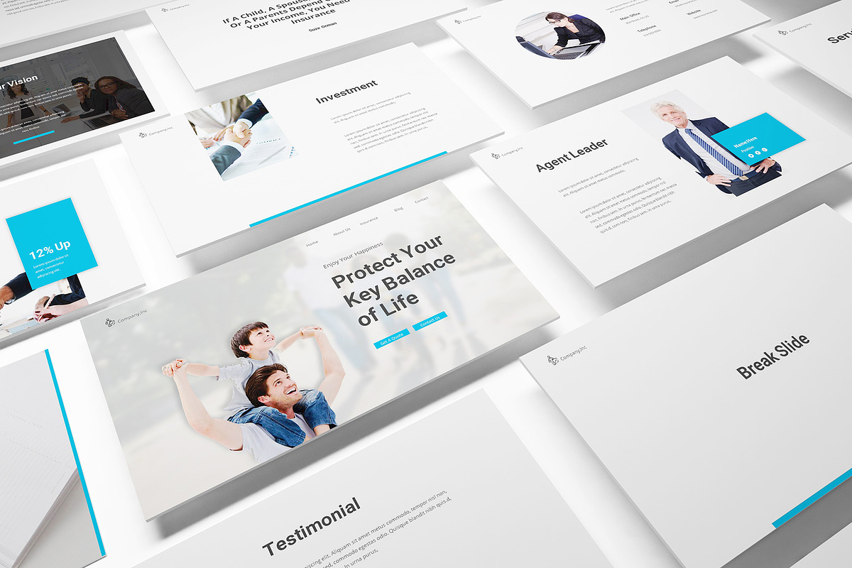 Insurance Powerpoint Template, a Presentation Template by Formatika Studio