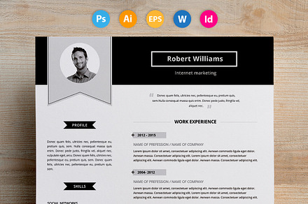 Resume / CV - "Alex" | Resume Templates ~ Creative Market