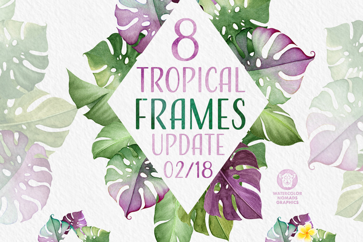 Tropical Watercolor Flowers Bundle, an Illustration by Watercolor Nomads