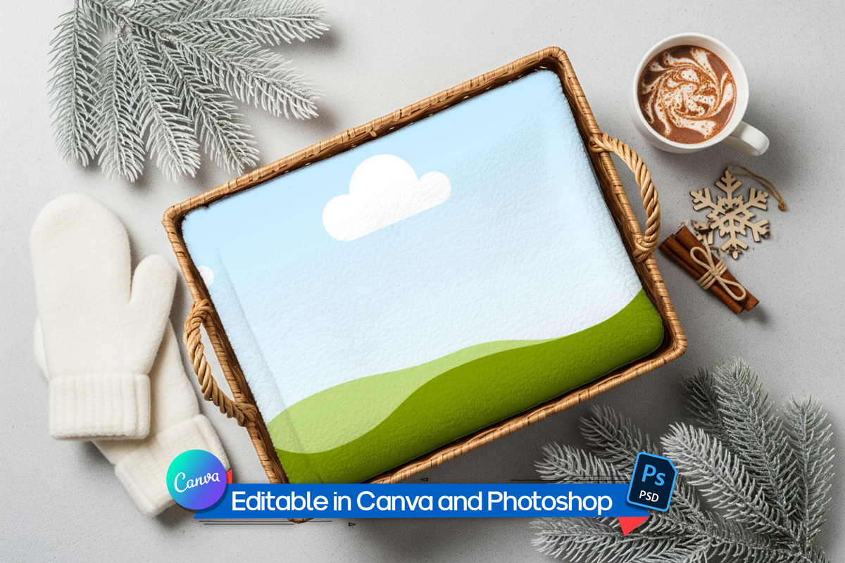 Winter blanket mockup, an Advertising Mockup by Rami's Mockups