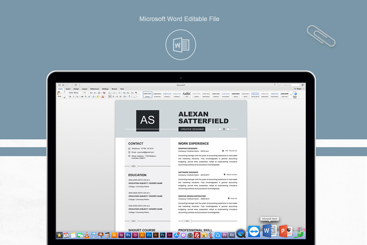 Apple Pages Resume / CV Template, a Resume Template by ResumeInventor