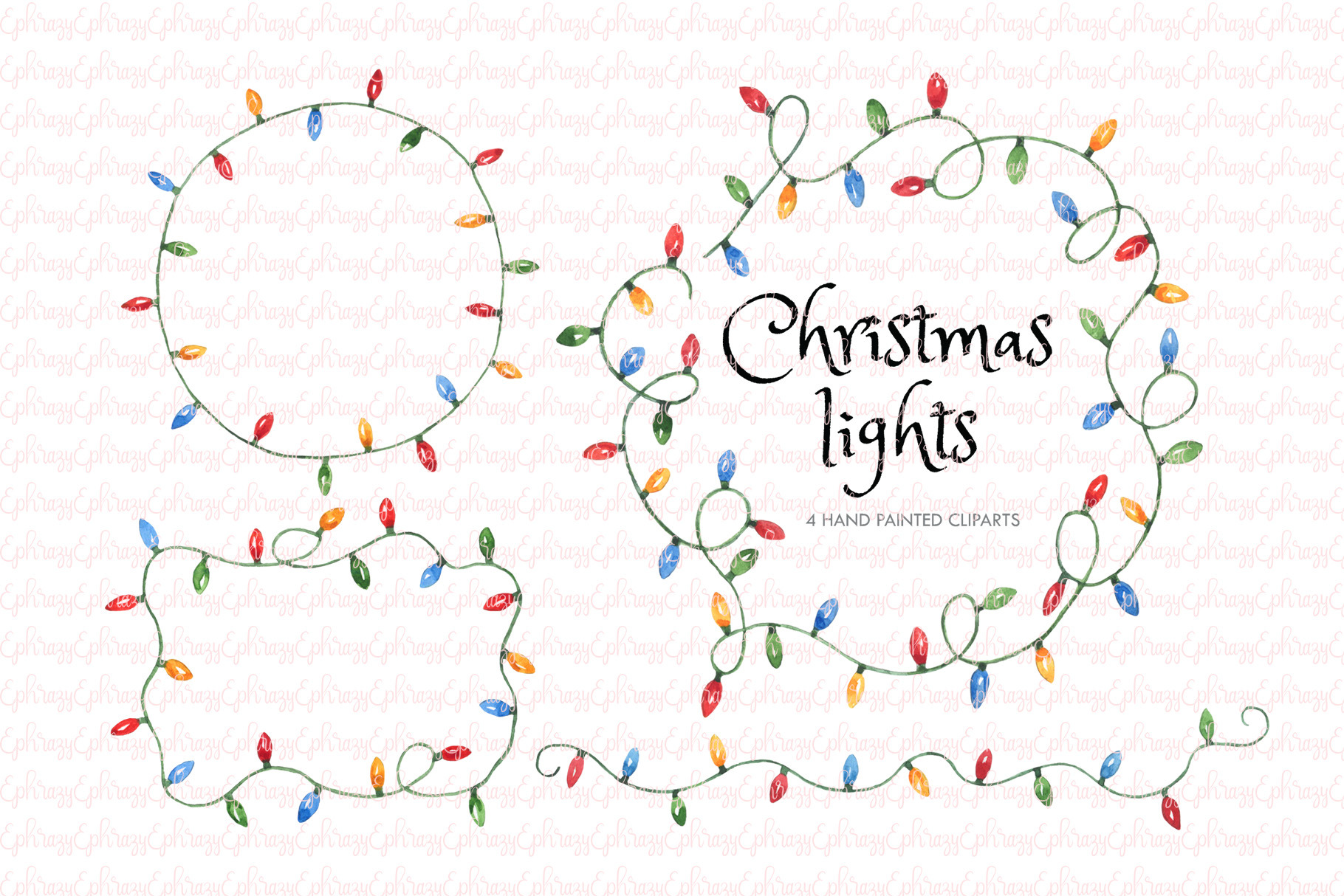 Christmas lights. Garland clipart, an Illustration by EphrazyGraphics