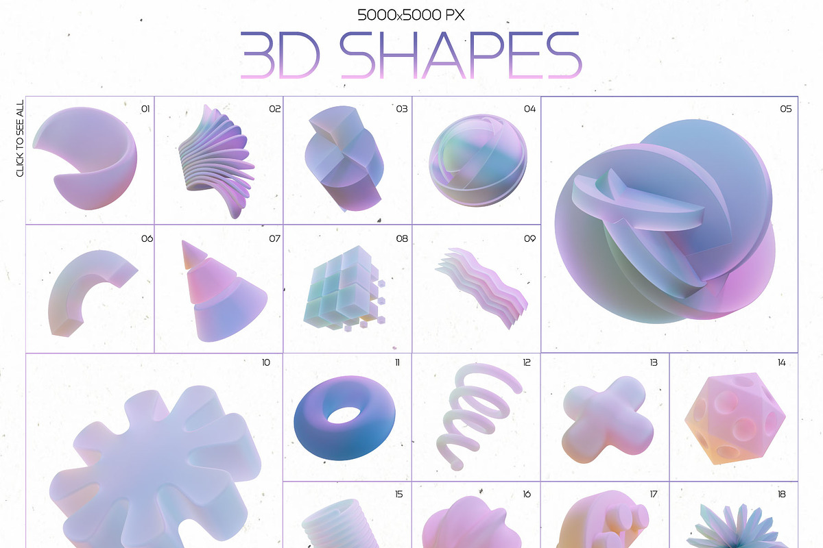 3D Abstract Gradient Shapes