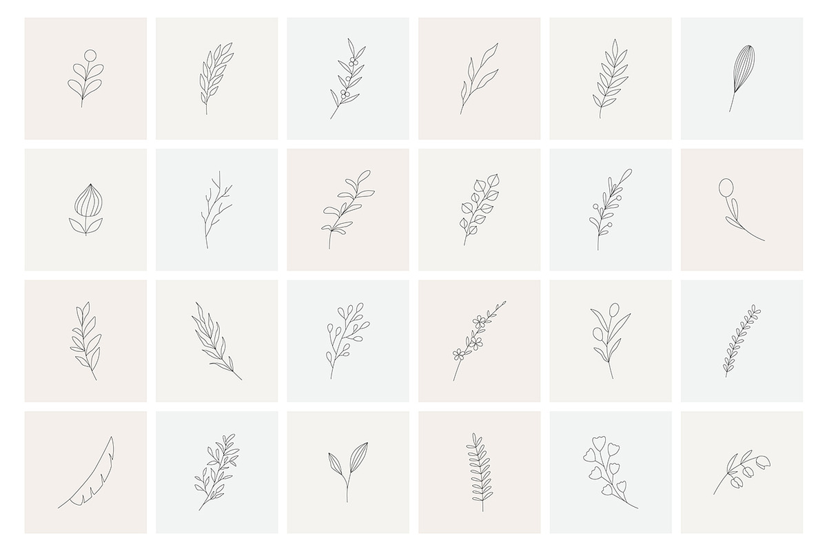 Botanical hand drawn elements, an Outline Icon by mayrum