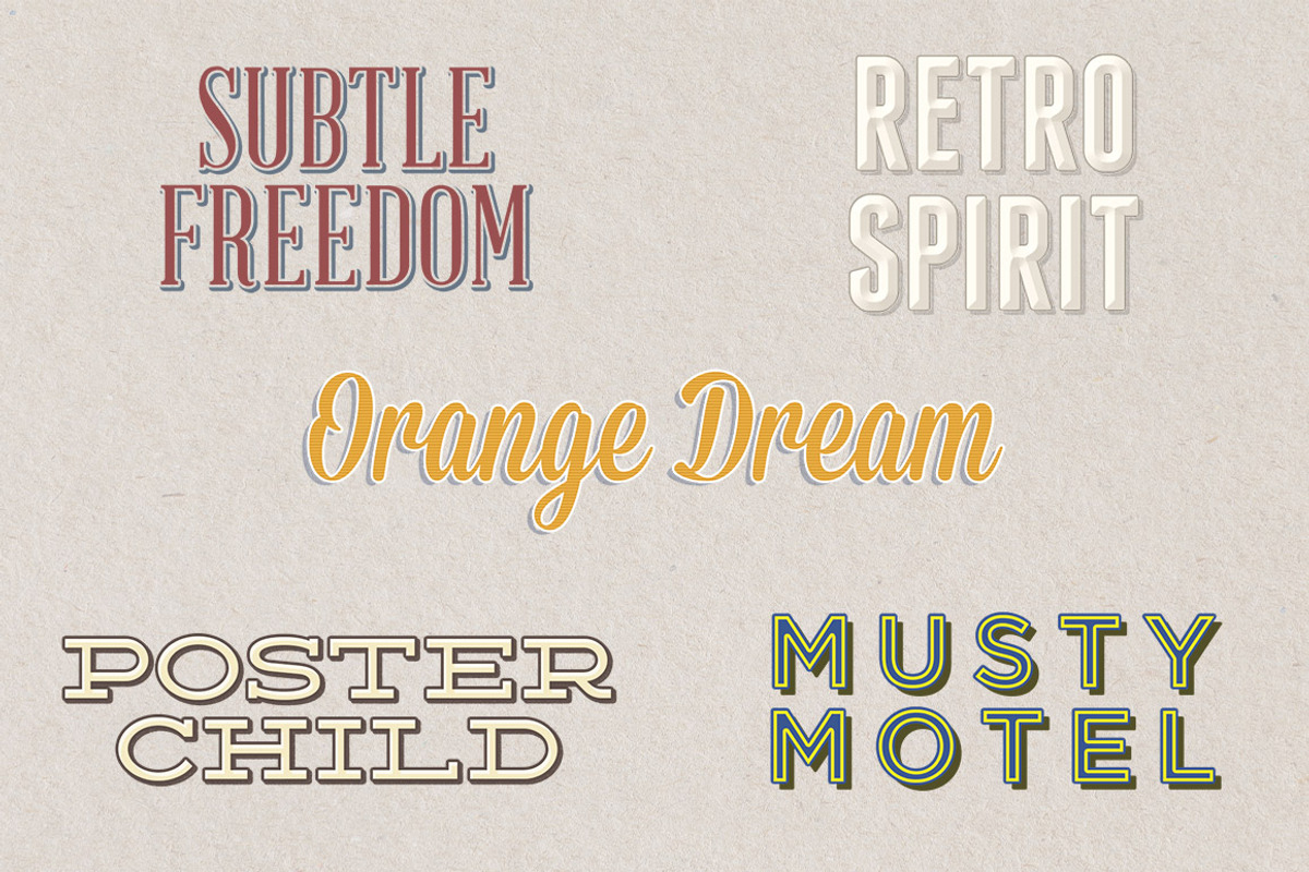 Vintage Photoshop Styles Volume 1, a Layer Style Add-On by Design Panoply