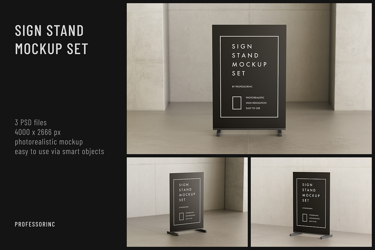 Sign Stand Mockup Set, an Advertising Mockup by professorinc