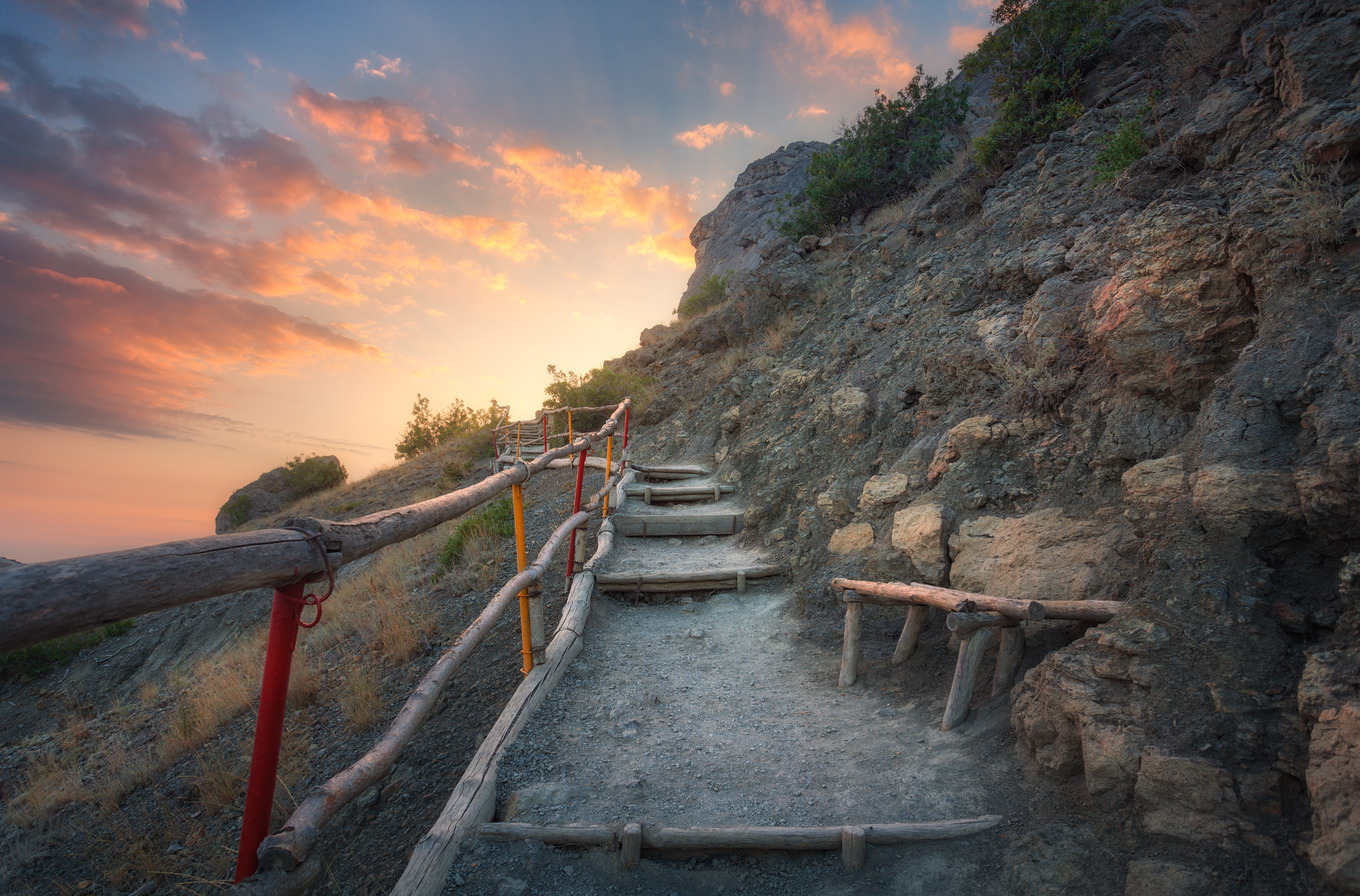 Mountain path featuring landscape, pathway, and walkway, a Nature Photo ...