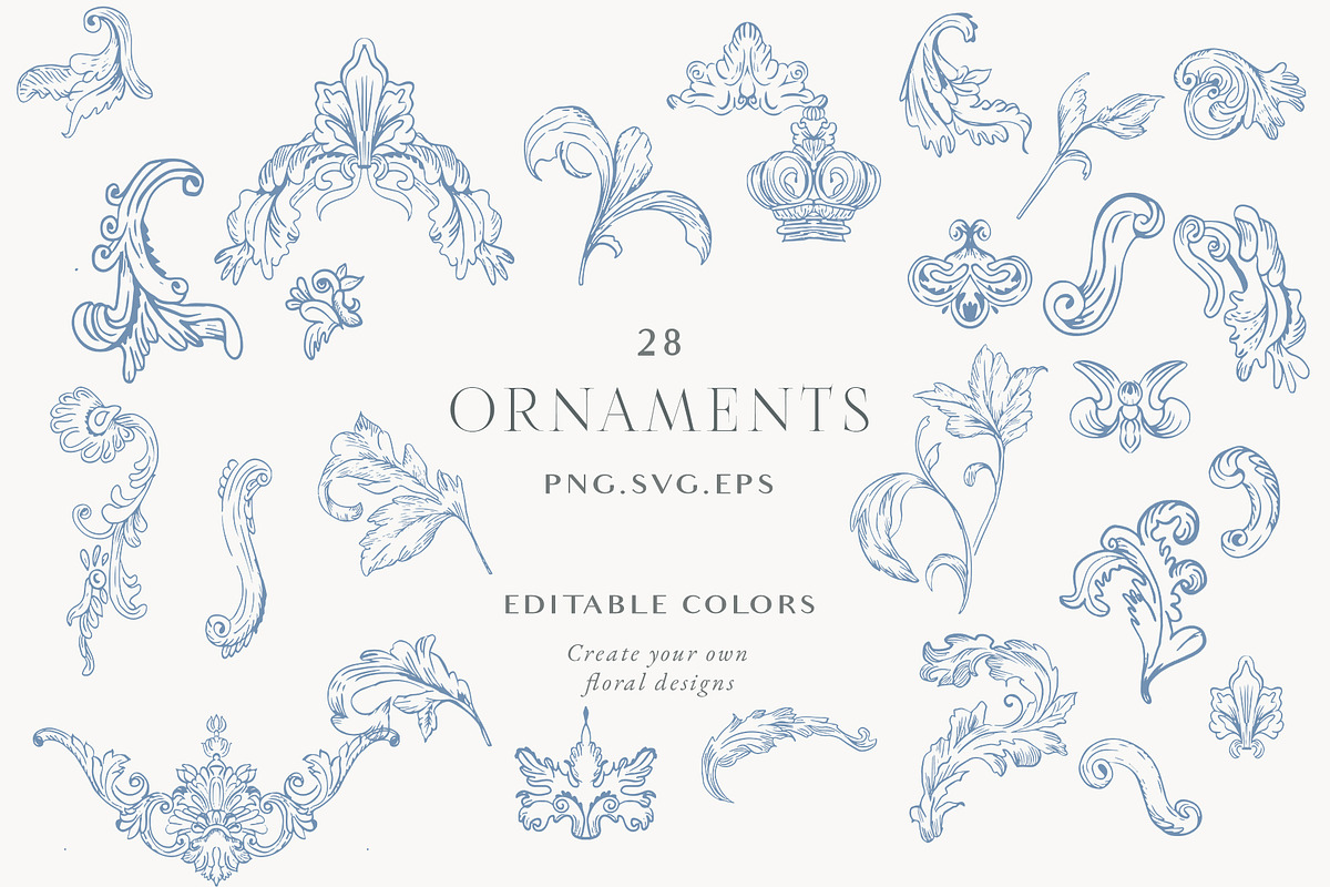 Vintage Victorian Line art wedding set