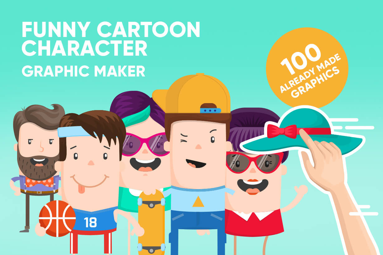 Funny Vector Character Graphic Maker, a Person Illustration by GraphicMama