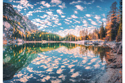 Beautiful reflection in Braies lake, a Nature Photo by den-belitsky