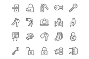 Line Keys and Locks Icons | Outline Icons ~ Creative Market