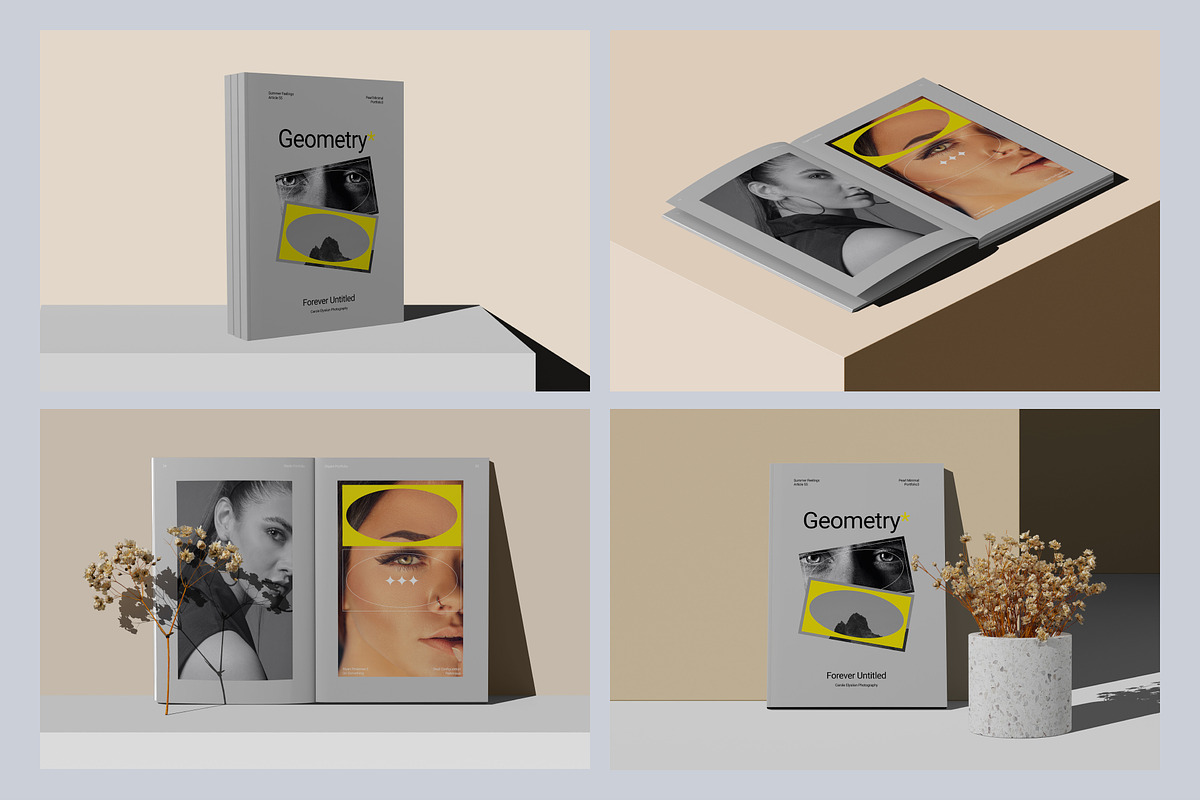 Geometry-magazine mockup kit, a Print Template by Creatoom