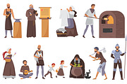 Medieval century people set, a Person Illustration by Lemberg Vector