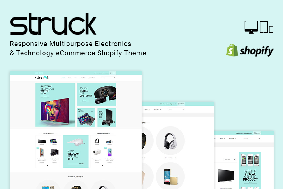Struck Electronics Shopify Theme, a Shopify Template by ThemeTidy ...