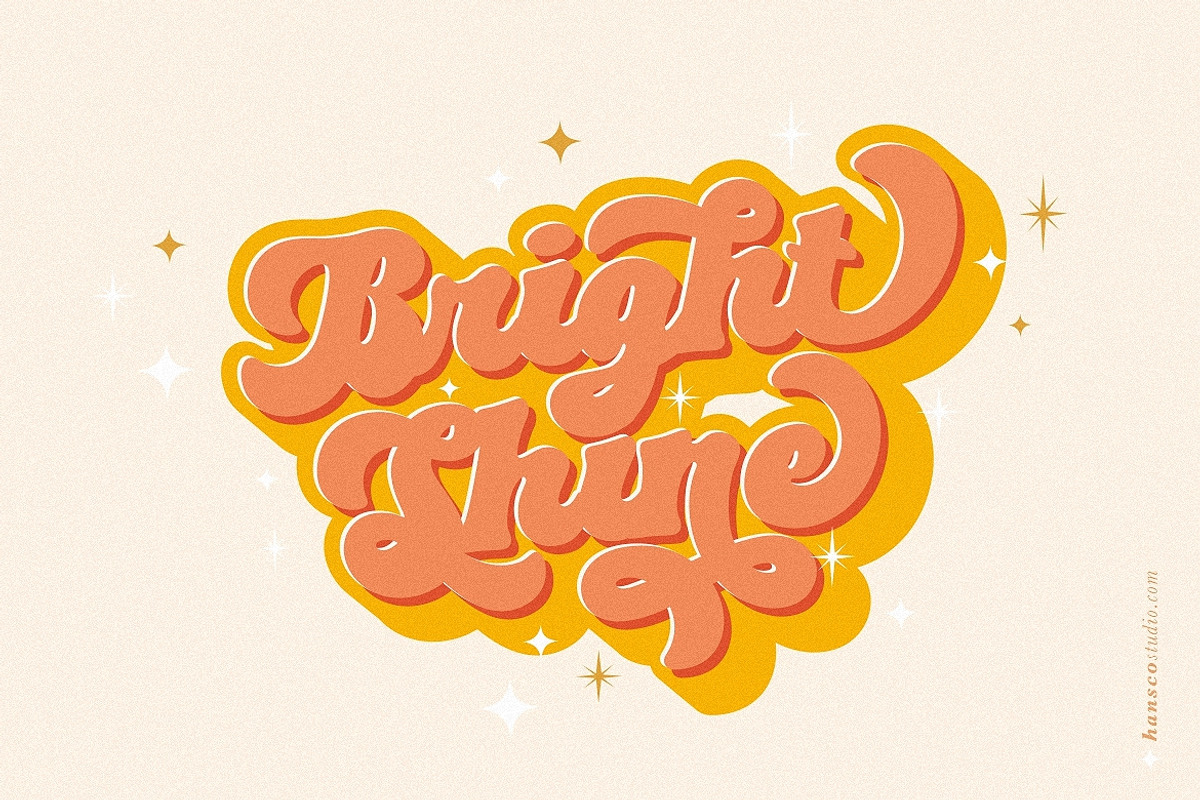 Happy Monday - Retro Groovy Fonts, a Sans Serif Font by HansCo Studio