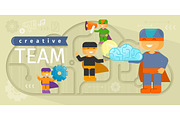 Creative Team Design Flat Concept | People Illustrations ~ Creative Market