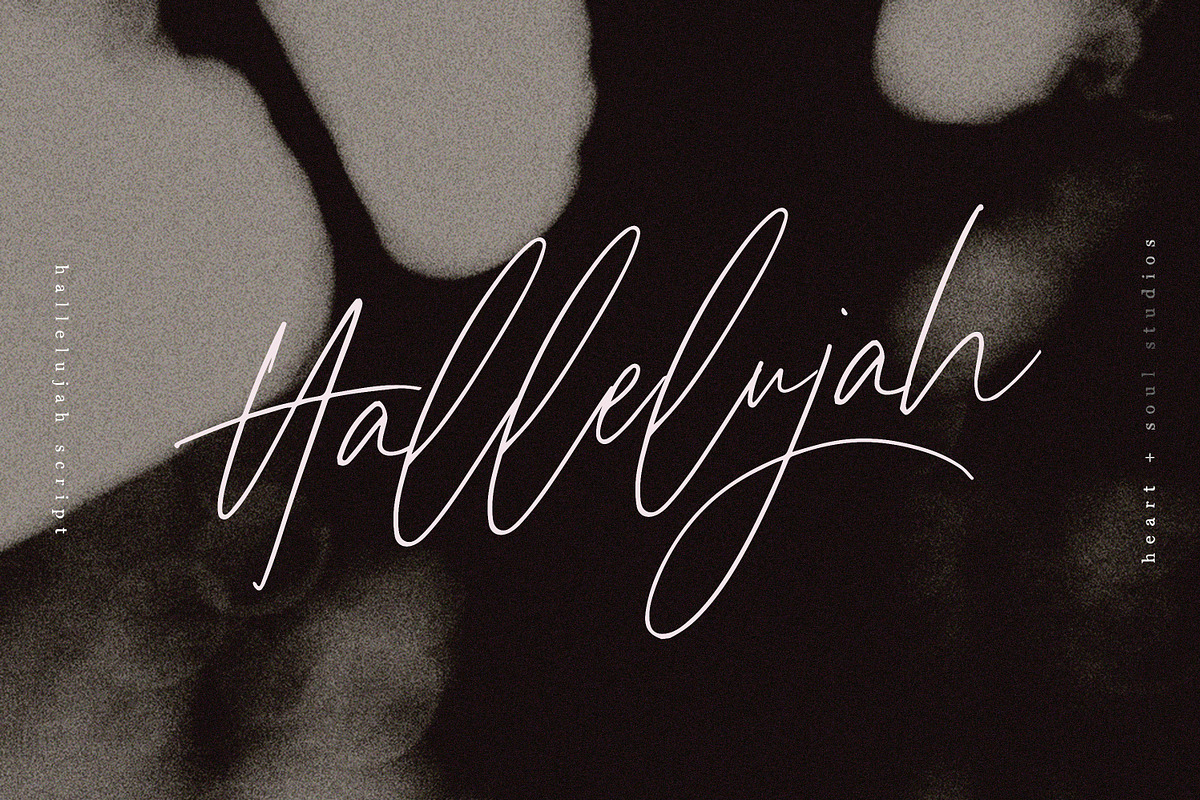 Hallelujah Script | Handwritten Font, a Script Font by Heart + Soul ...