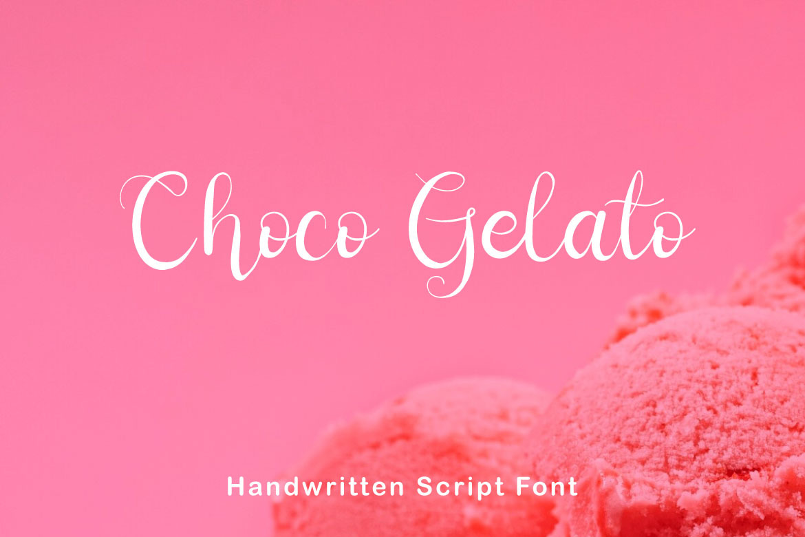 Choco Gelato Handwritten Script Font, a Script Font by Mightyfire