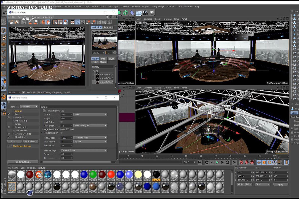 Virtual TV Studio Chat Set 2