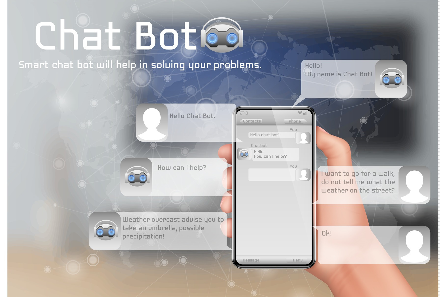Online smart chatbot vector concept, a Technology Illustration by BCP.group