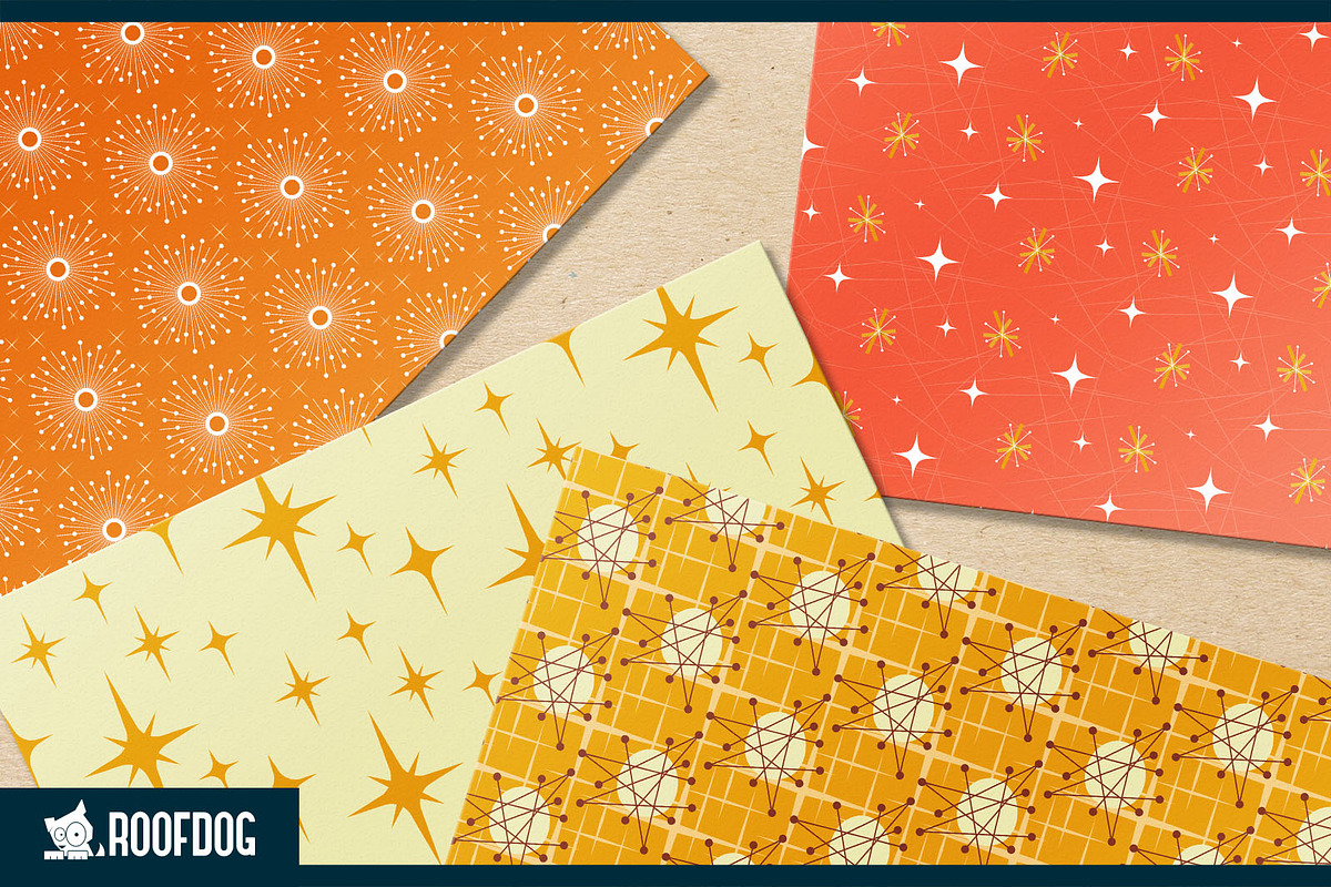 1950s retro atomic style starbursts, a Texture Graphic by Roofdog Design