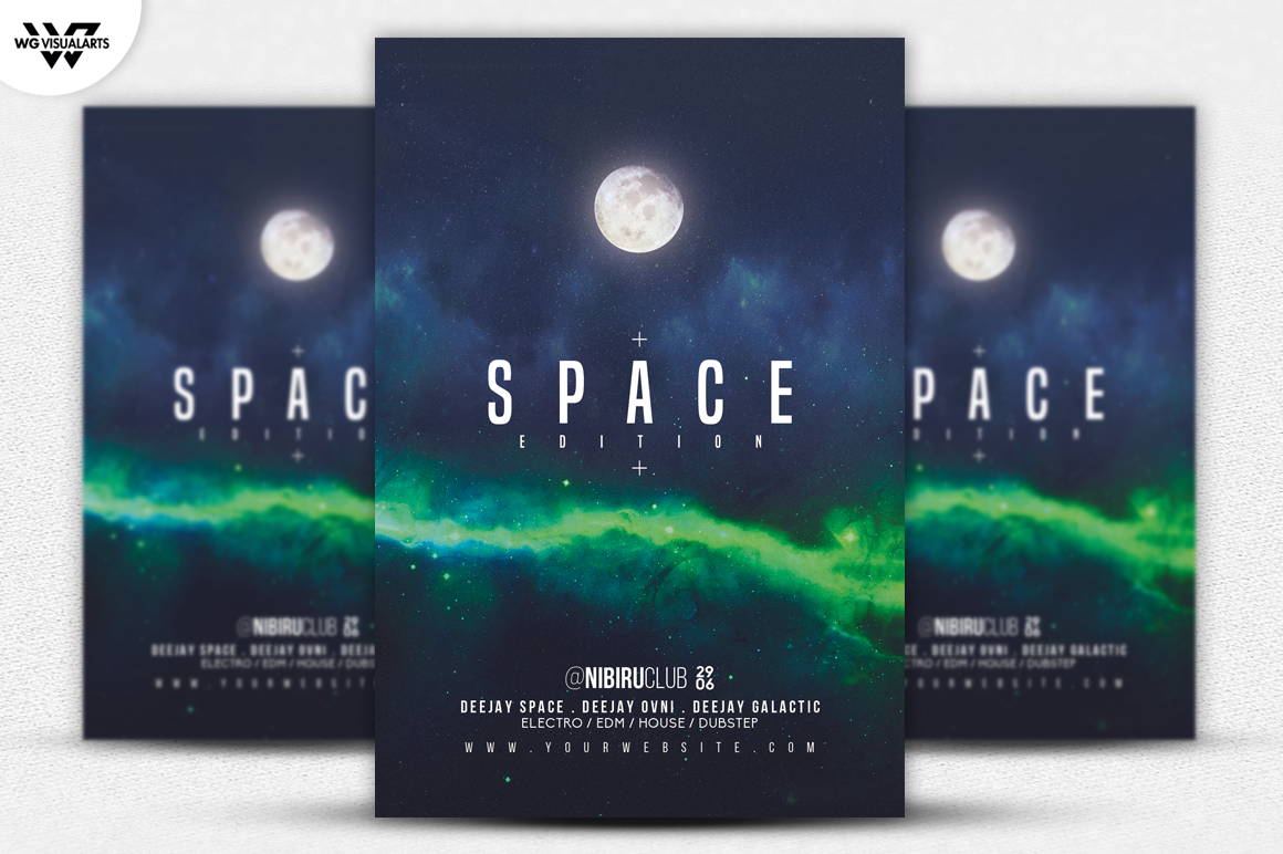 SPACE GALACTIC Flyer Template, a Flyer Template by WG DESIGN