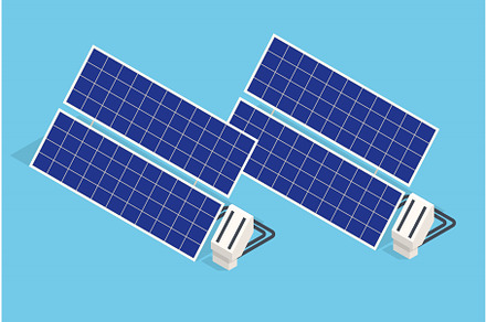 Isometric Solar Panels. The new, a Texture Illustration by Golden Sikorka