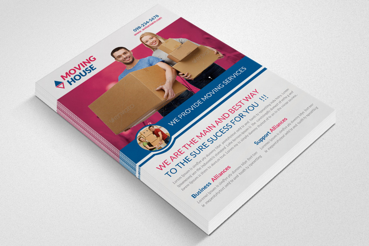 Moving House Flyer Template, a Flyer Template by Psd Templates
