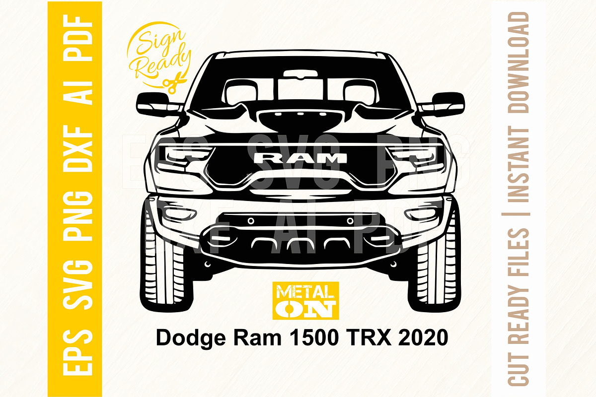 Dodge Ram 1500 TRX 2020 Car SVG, an Illustration by Digital-Clipart