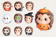 Cute Halloween Hedgehog Clipart, an Animal Illustration by BonbonnyDesigns
