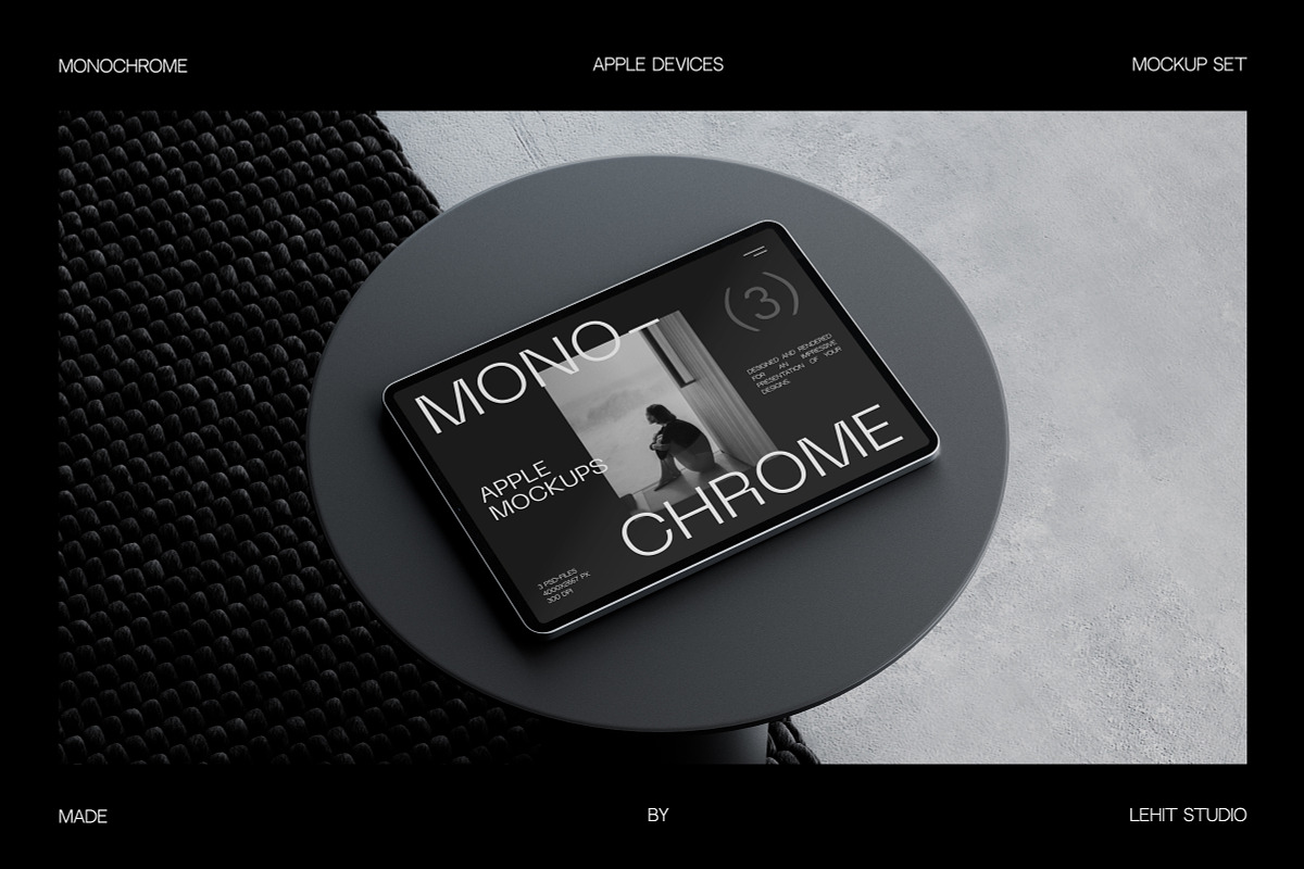 Monochrome Apple Devices Mockup Set