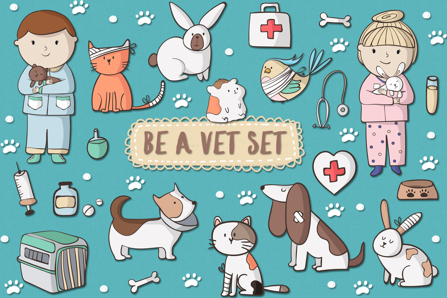 Be A Vet Set, an Illustration by clipick