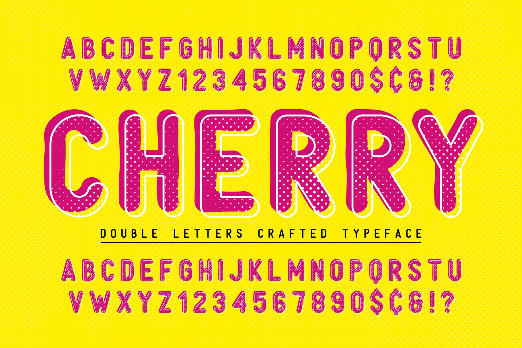 Cherry condensed alphabet, an Illustration by Revelstockart