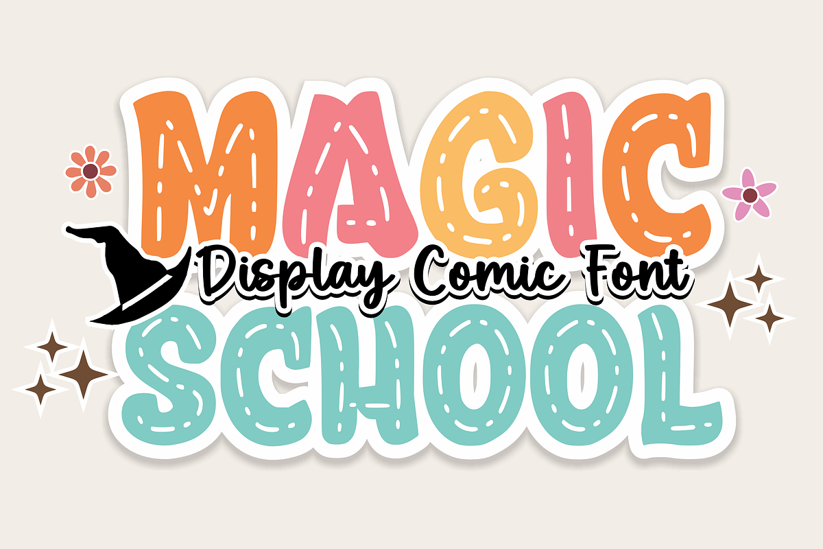 Magic School - Cartoon Font Types, a Font by AMC STUDIO