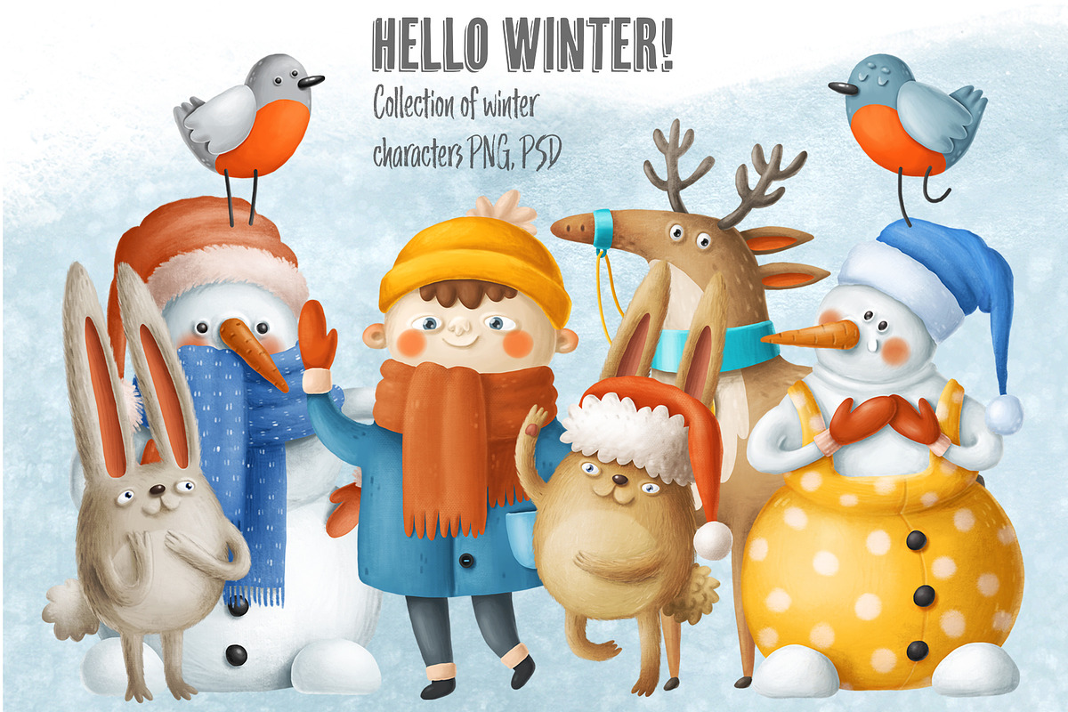 Winter characters, an Animal Illustration by Anastasiya Klempach