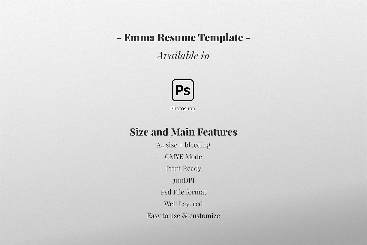 Emma Resume Template | Creative Market