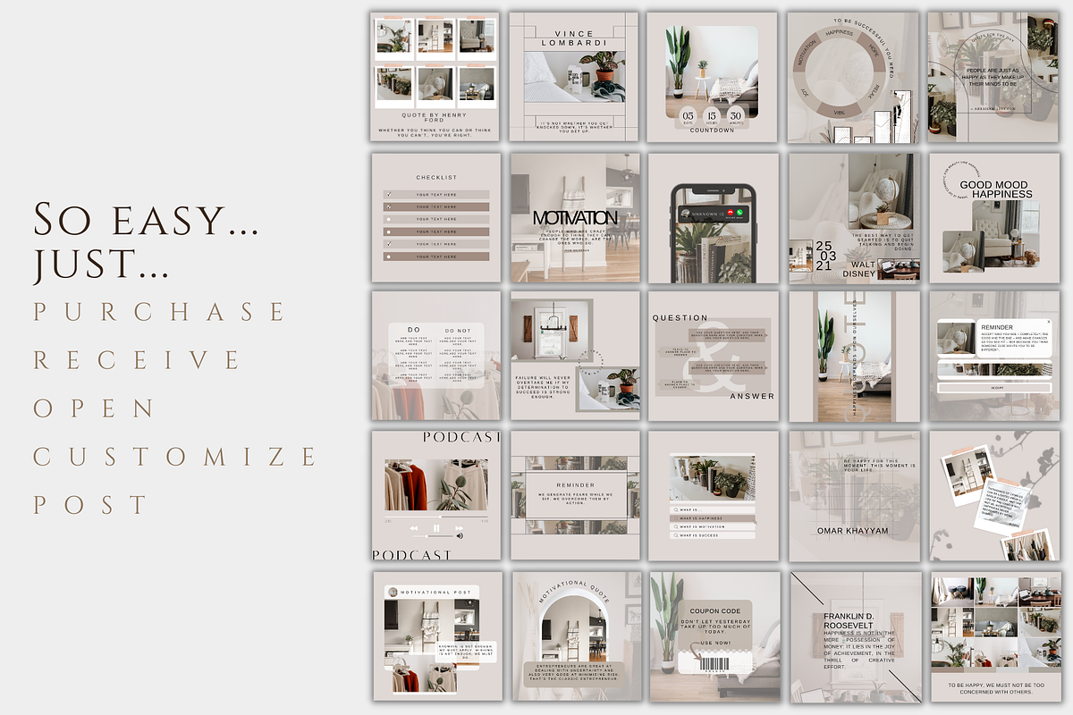 Instagram Neutral Canva Social Media, a Social Media Template by ...