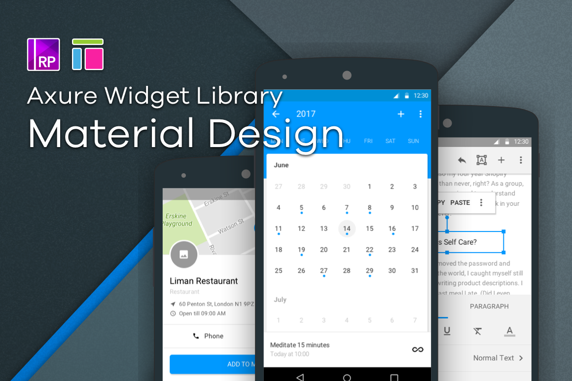 Material / Axure widget library | Website & App Templates ~ Creative Market