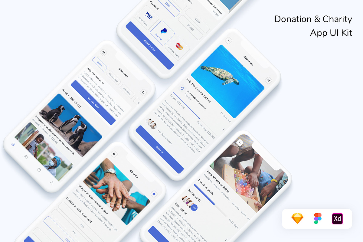 Donation & Charity App UI Kit, an App Template by Betush