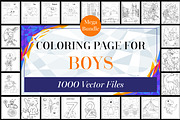 1000 Vector Coloring Page for Boys, an Animal Illustration by Blue ...