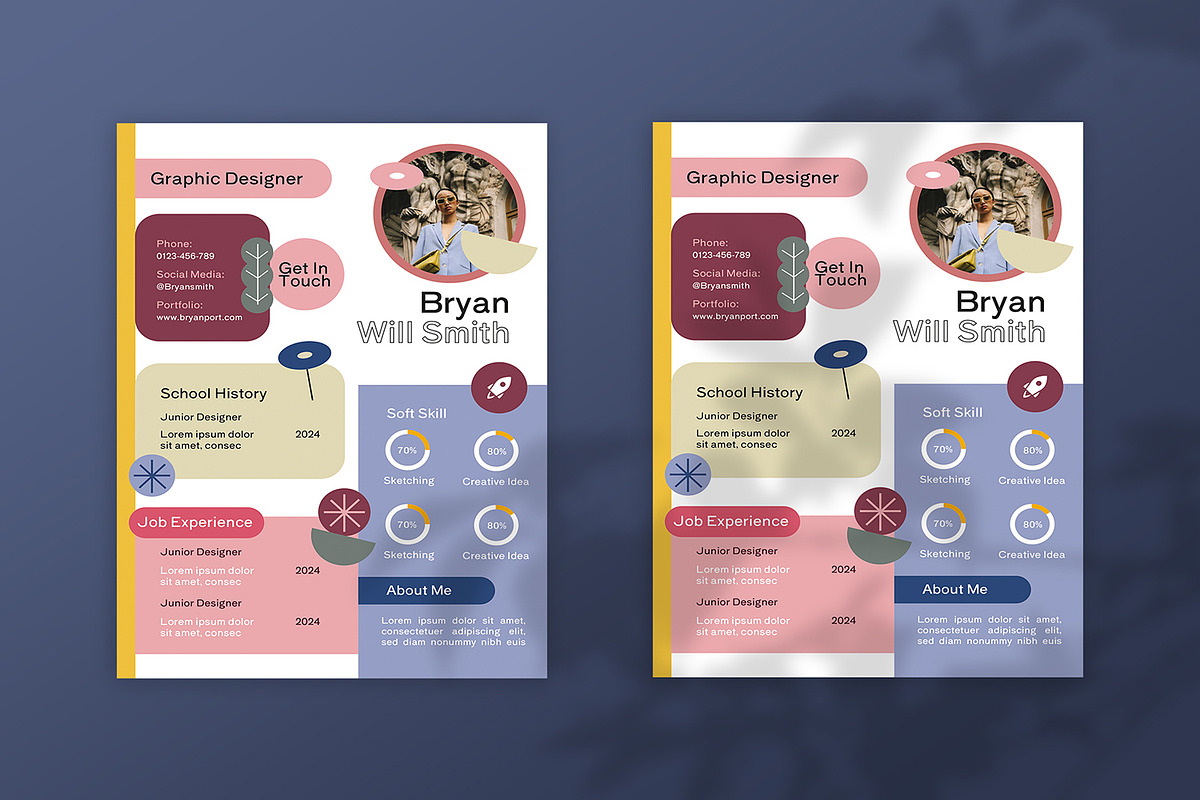 Organic Shape - Resume Template, a Resume Template by StreaksideStd