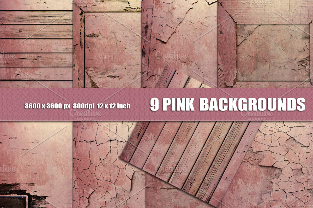 9 Distressed Wall background pink, a Texture Graphic by Area