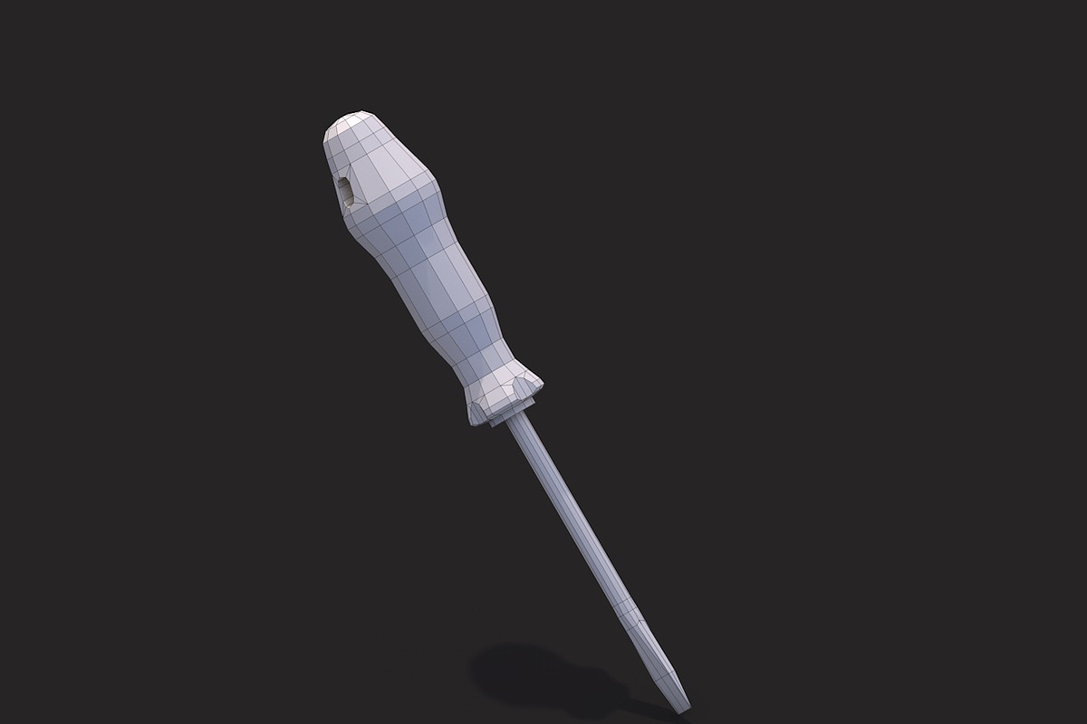 Low Poly Screwdriver V2, an Object 3D Model by CreativeeArt