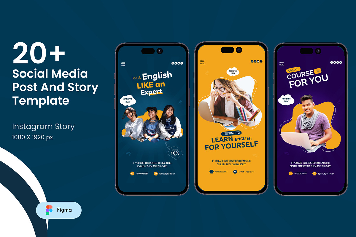 Creative School Social Figma Templates