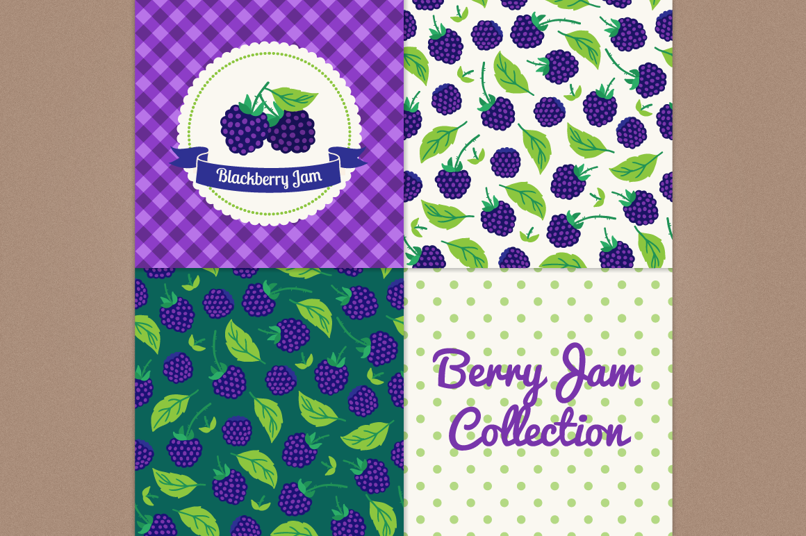 Blackberry jam, a Pattern Graphic by miumiu